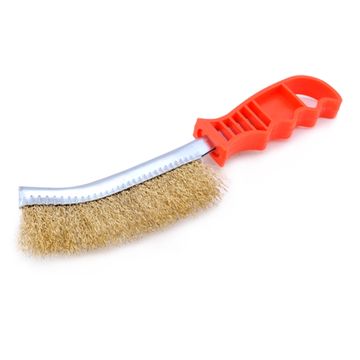 Professional Copper Wire Brush Long Plastic Handle Brass Wire Brush ...